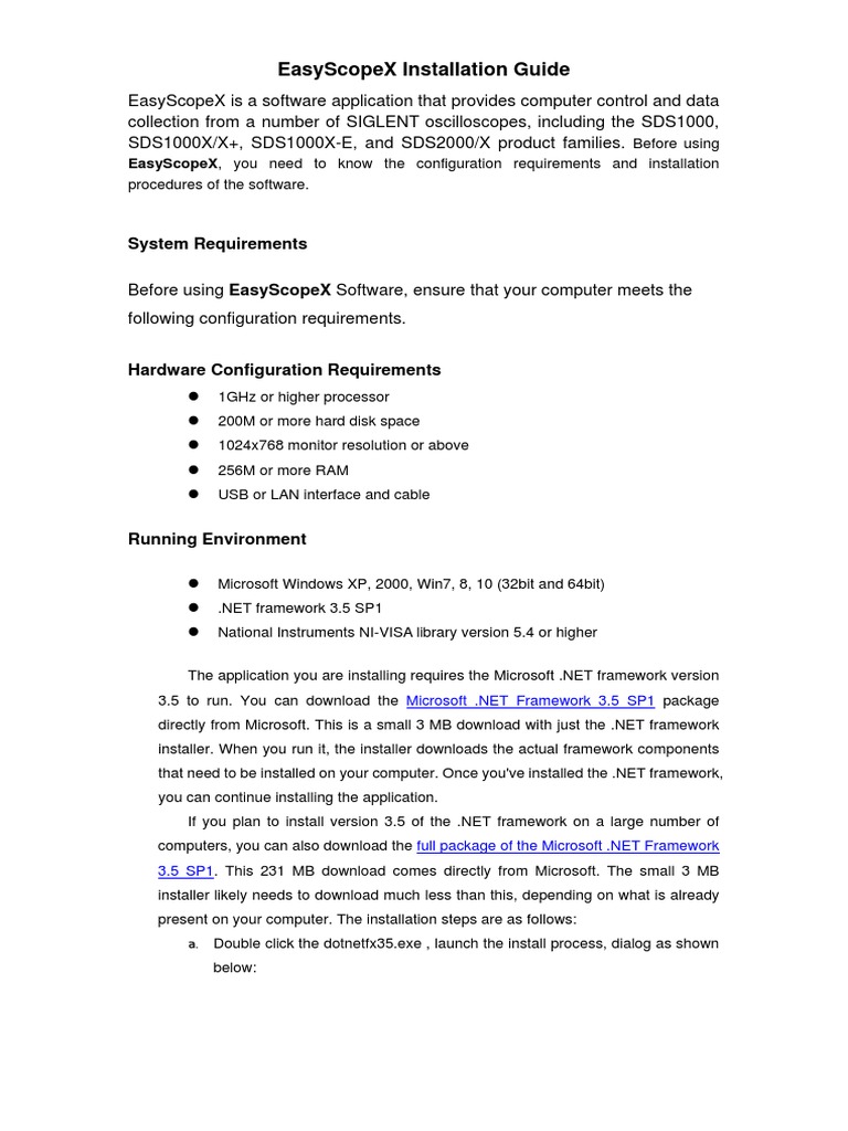 EasyScopeX Install Guide | PDF | Installation (Computer Programs) | Microsoft Windows