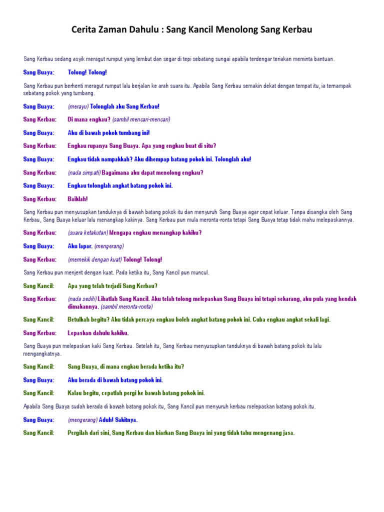 Dialog Sang Kancil Amar | PDF