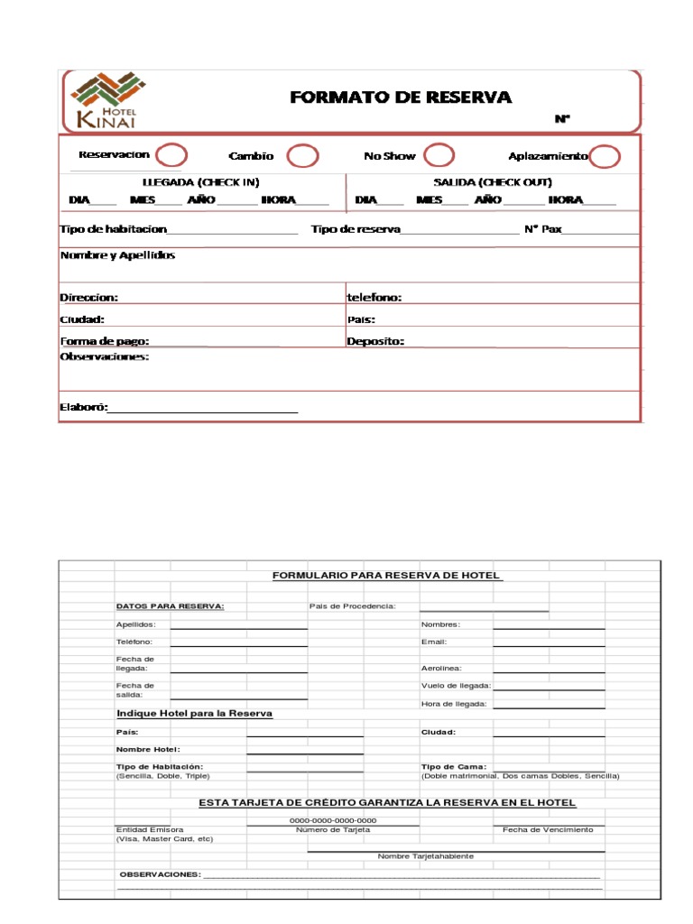 Formato de Reservas | PDF