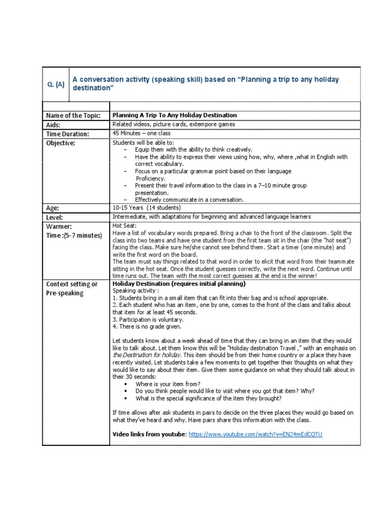 Coversation Activity | PDF | Vocabulary | Conversation