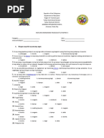 Ikaapat Na Markahang Pagsusulit Sa Filipino 8 | PDF