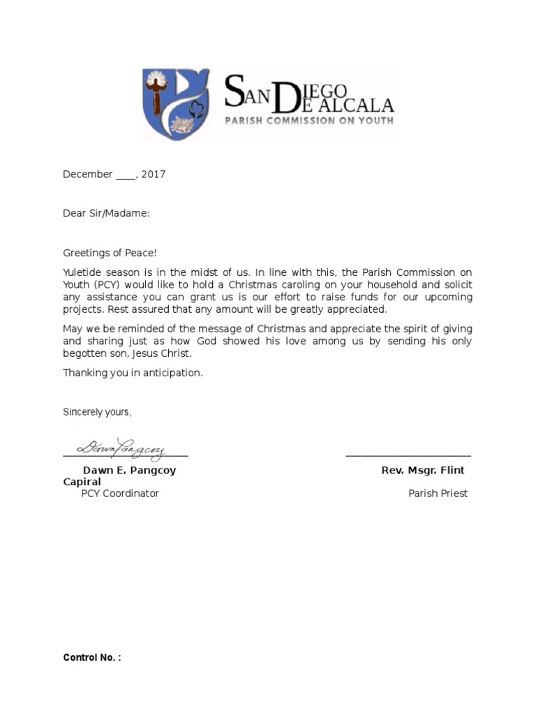 Letter For Caroling | PDF