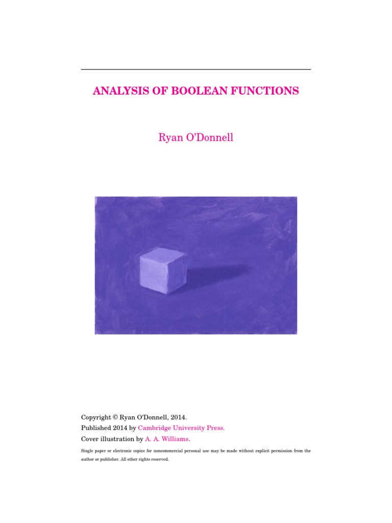 Analysis of Boolean Functions PDF | PDF | Teaching Mathematics ...