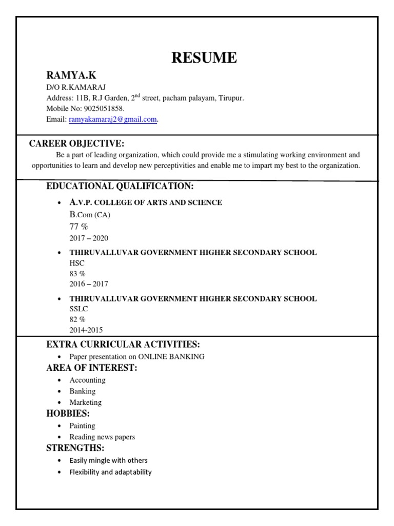 Ramya Resume | PDF