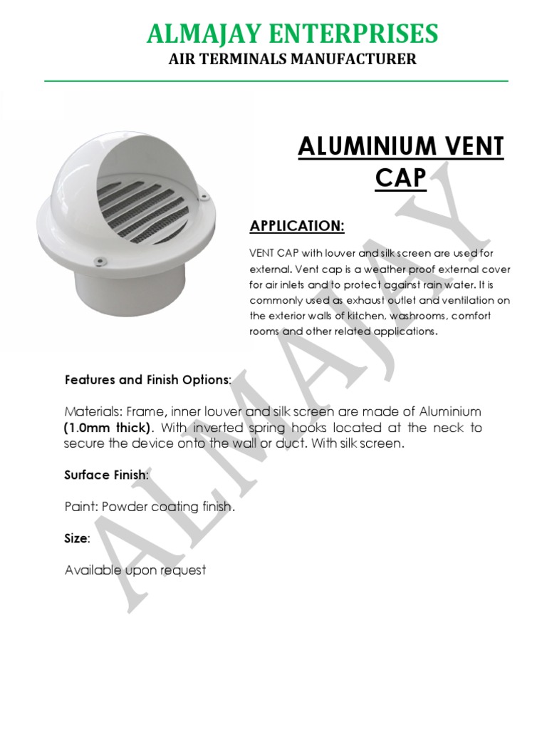 Aluminium Vent Cap Specifications | PDF