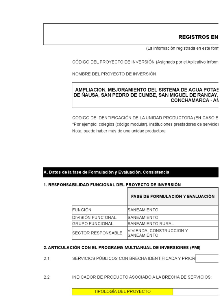 FORMATO 8A FASE DE INVERSION CONCHAMARCA (1) .XLSX BIEN BIEN | PDF ...