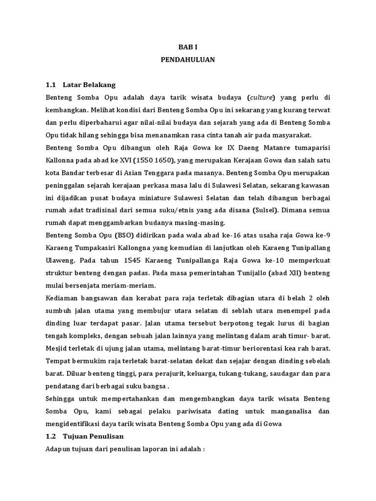 Makalah Benteng Somba Opu | PDF