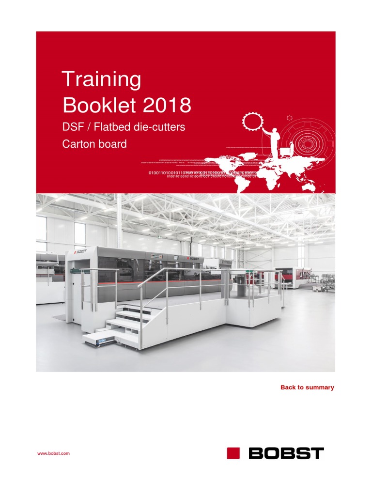 Bobst Die-Cutting Machine Training | PDF | Engineering | Systems ...