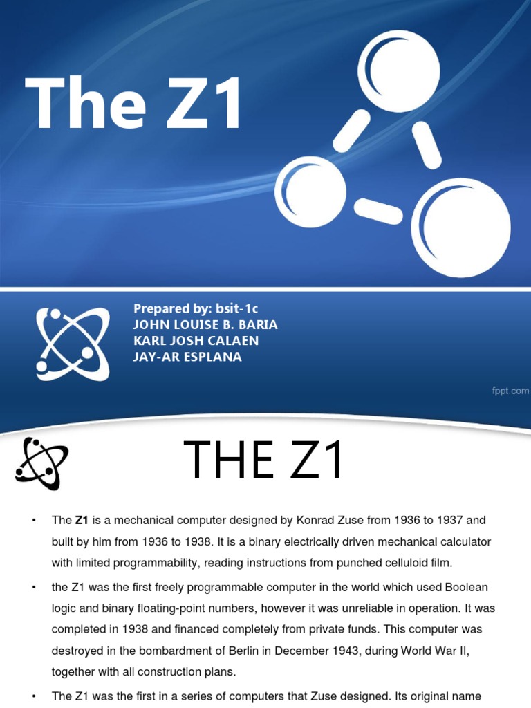 14 The Z1 Pdf Digital Electronics Arithmetic