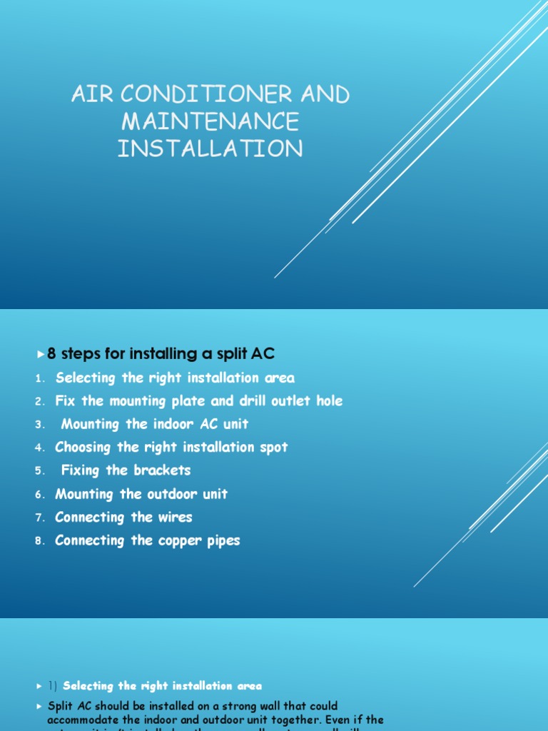 Split AC Installation and Maintenance Guide | PDF | Vacuum Cleaner ...
