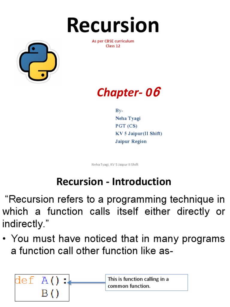 Chapter 6 Recursion Pdf Pdf Recursion Parameter Computer Programming 