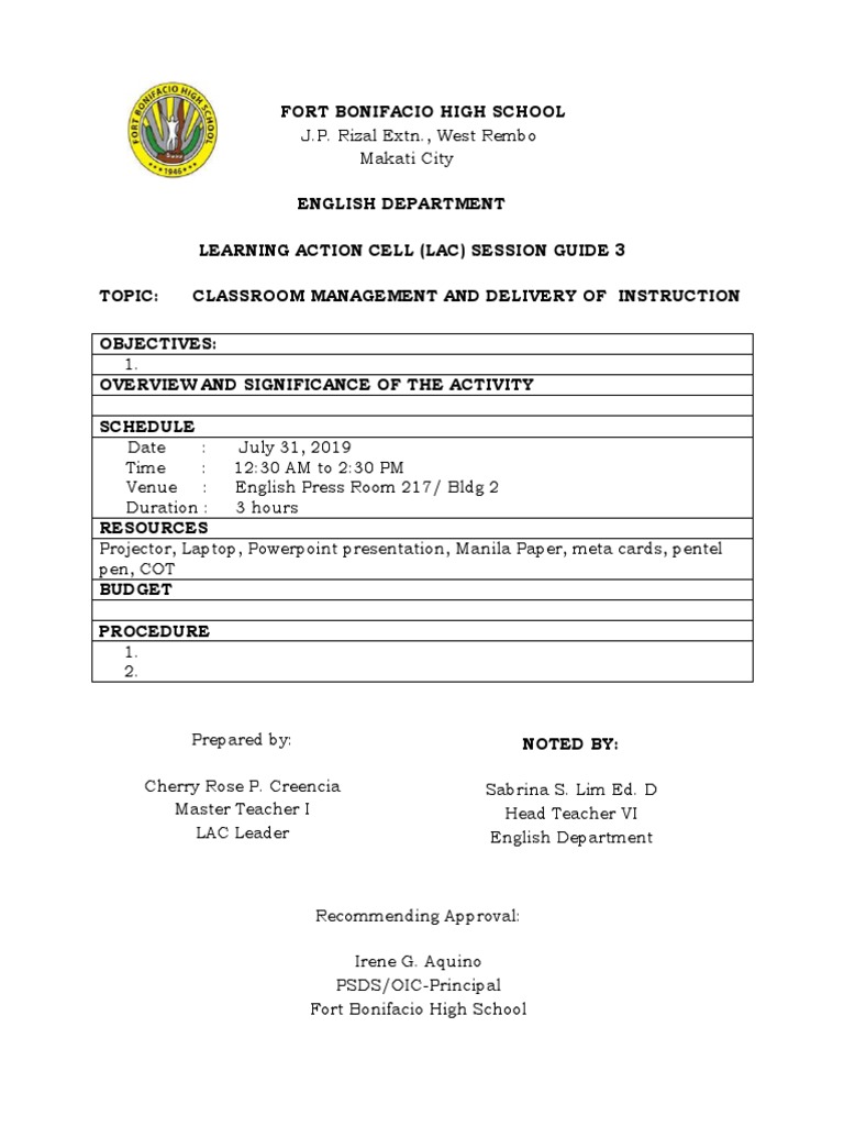 LAC 3 Session Guide | PDF