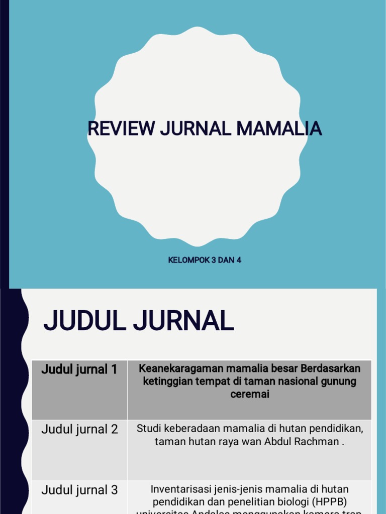 Review Jurnal Mamalia PDF | PDF | Griya & Taman | Sains & Matematika