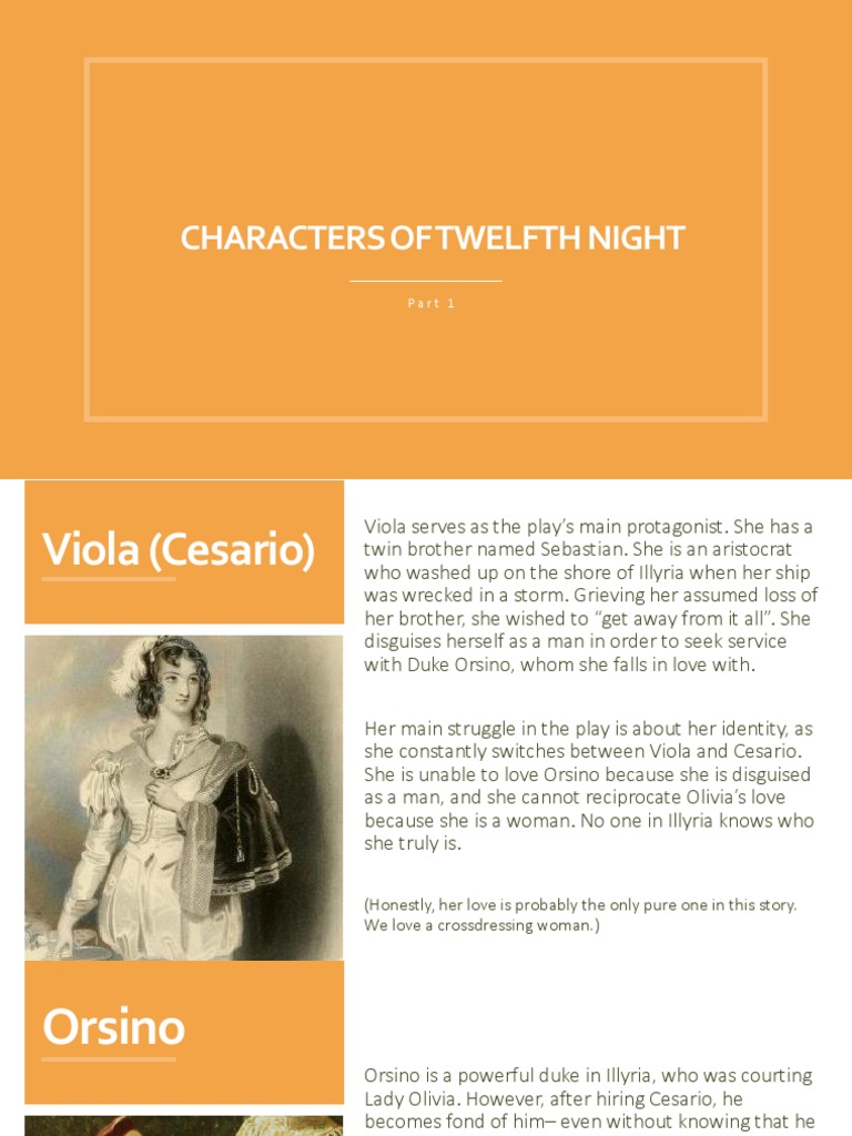 Characters of Twelfth Night | PDF | Twelfth Night