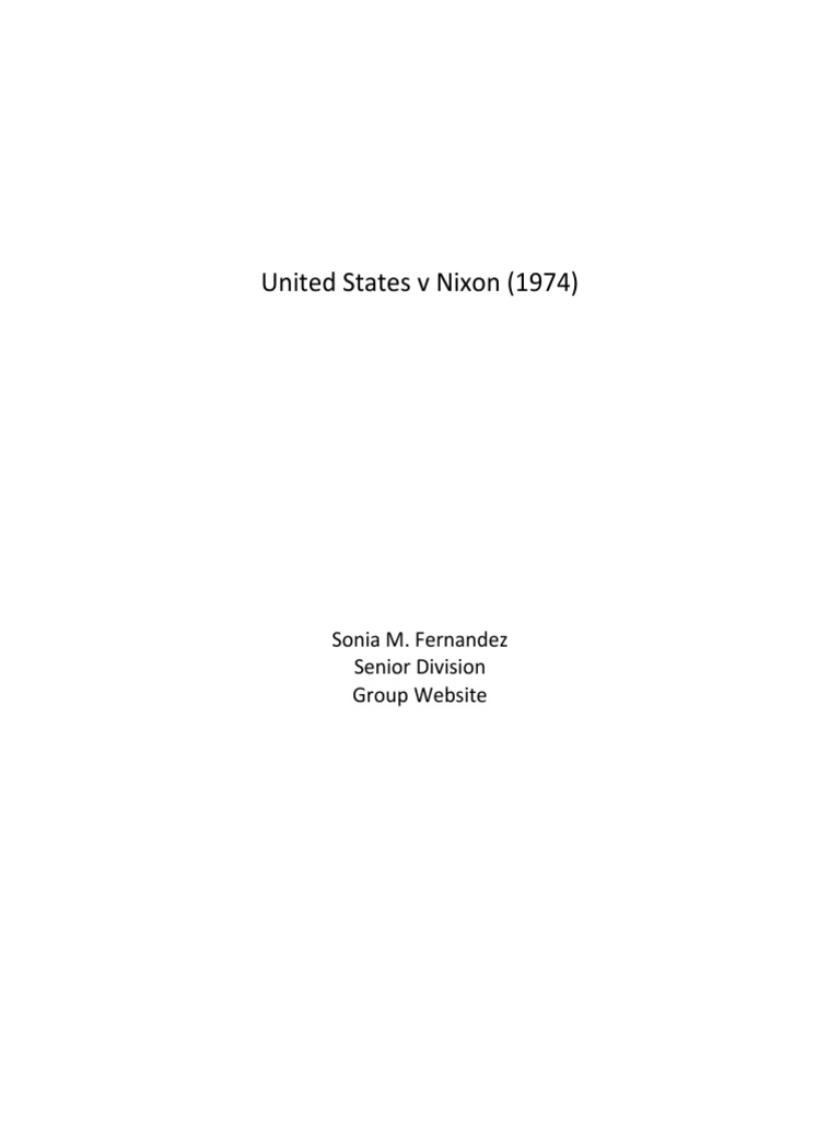 United States v Nixon Case Overview | PDF