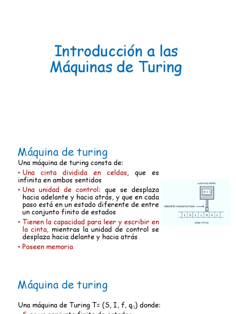 Tema 1-4-Maquinas-Turing | PDF | Matemáticas Aplicadas | Informática ...