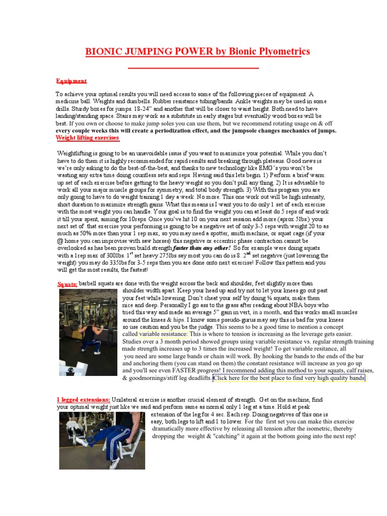 Bionic Plyometrics Jump Training Guide | PDF | Weight Training ...