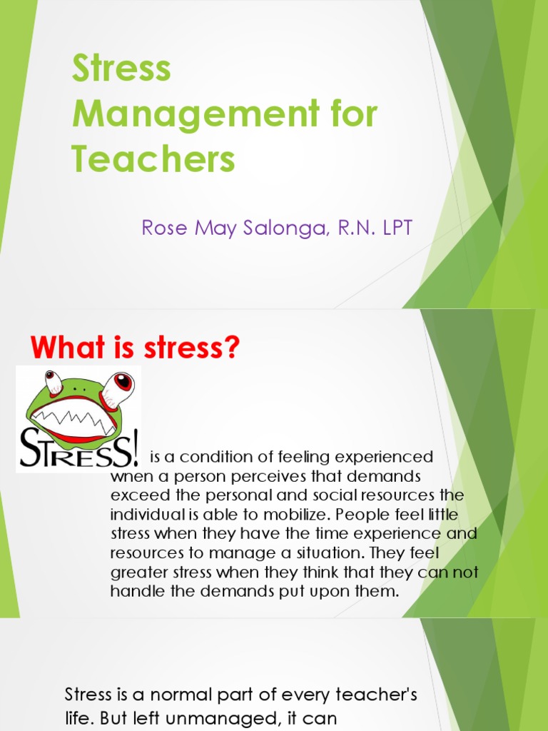 Stress Management Tips for Teachers | PDF | Stress Management | Stress ...