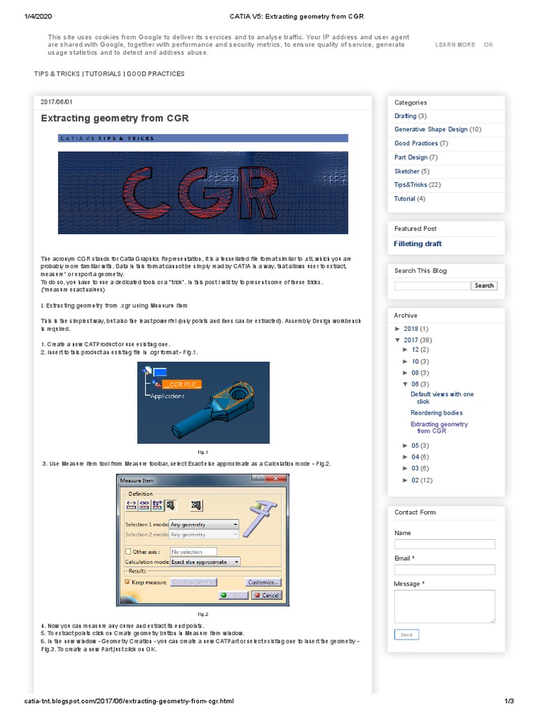 CATIA V5 - Extracting Geometry From CGR PDF | Download Free PDF | Http Cookie | Computing