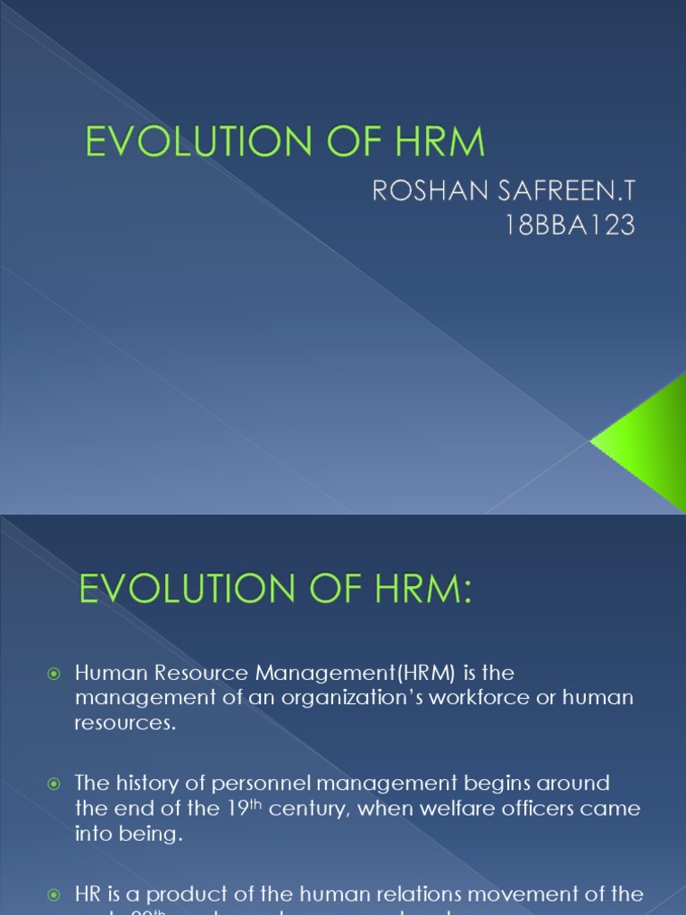 Evolution of HRM | PDF | Human Resource Management | Labor