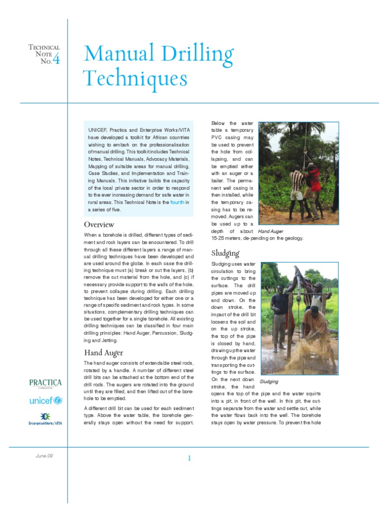 Manual Digging Methods PDF | PDF | Casing (Borehole) | Drilling