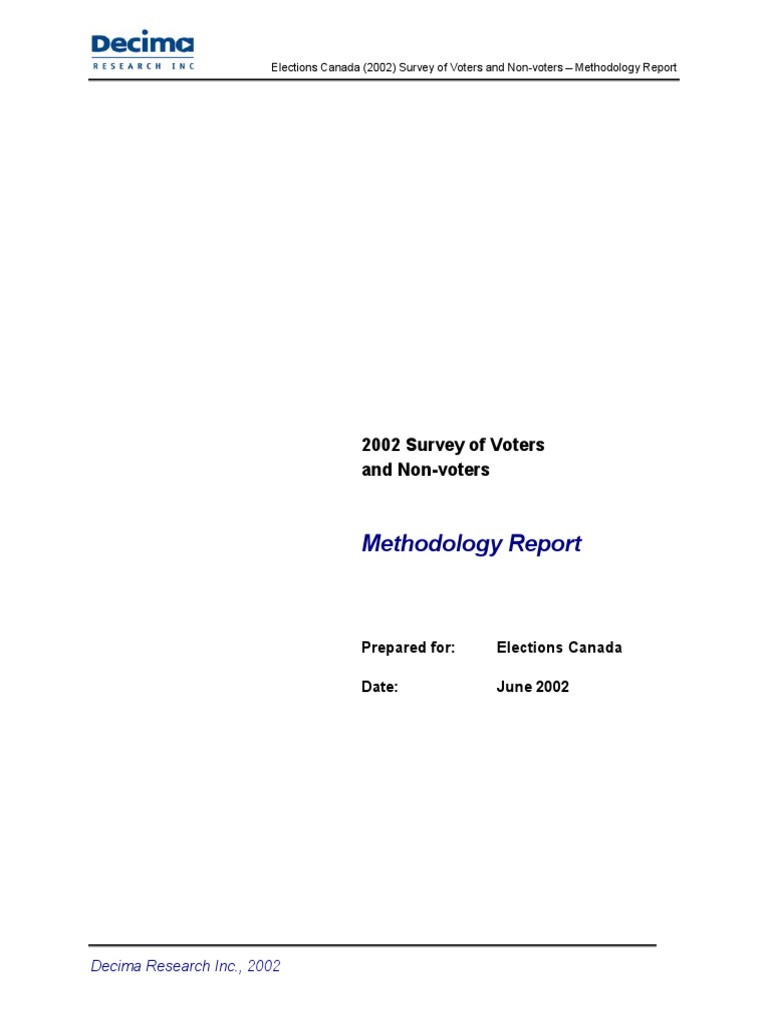 Sample Methodology Section PDF | PDF | Survey Methodology | Canada