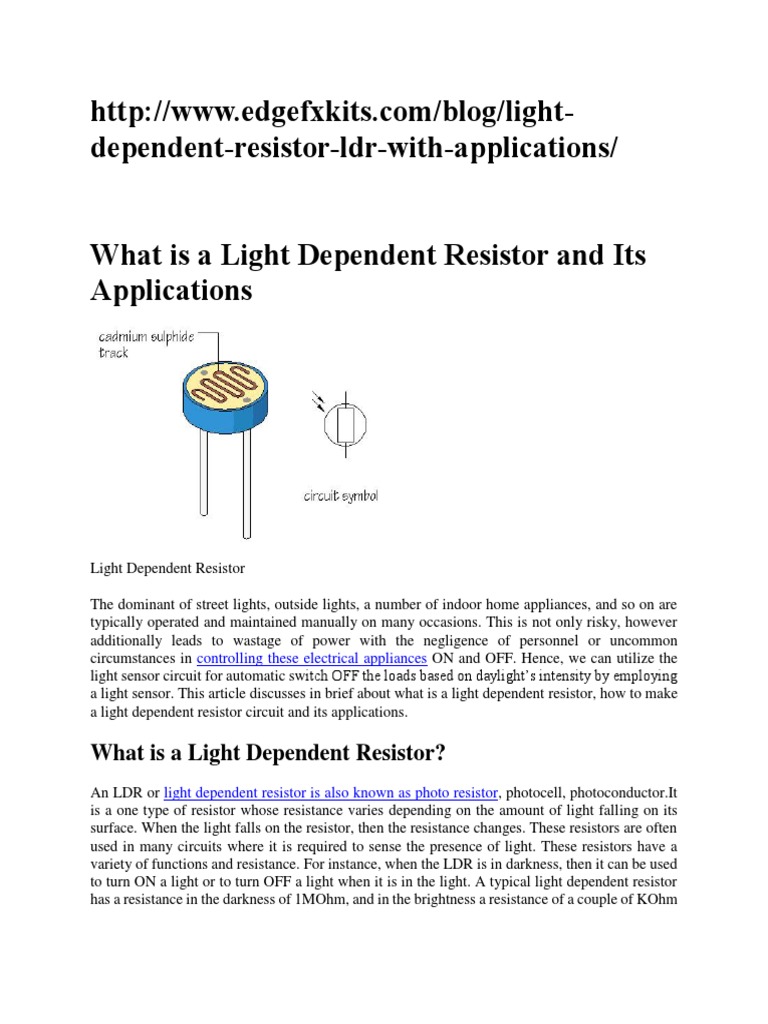 LDR | PDF | Semiconductors | Band Gap