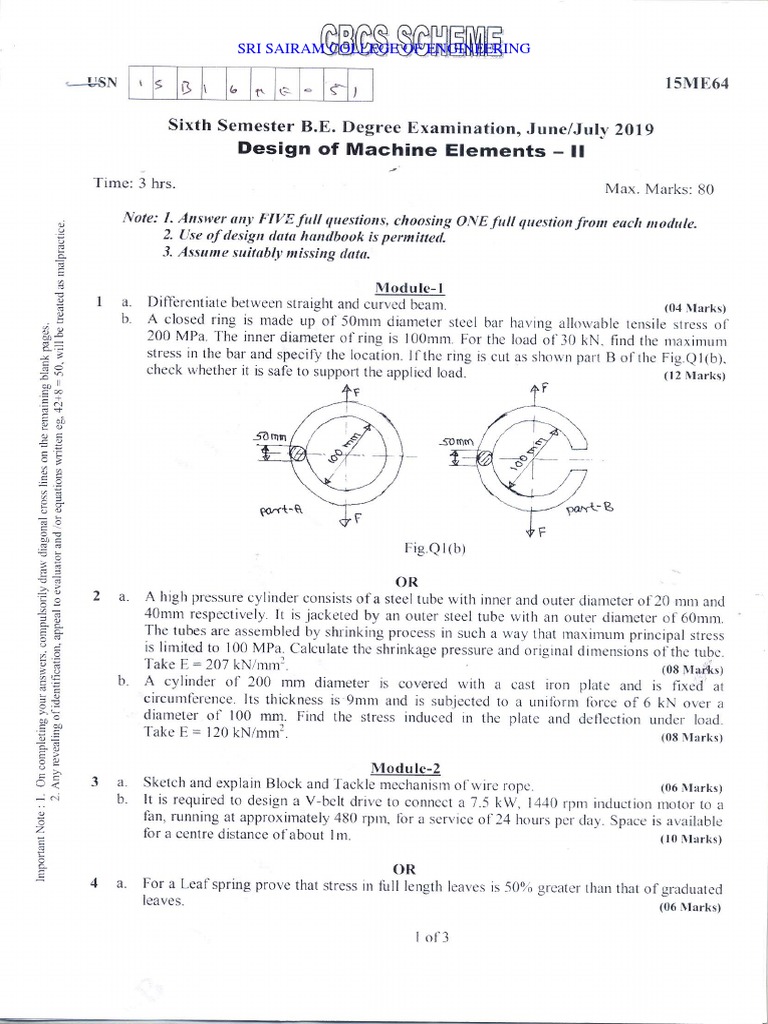 Design of Machine Elements - II PDF | PDF | Gear | Belt (Mechanical)