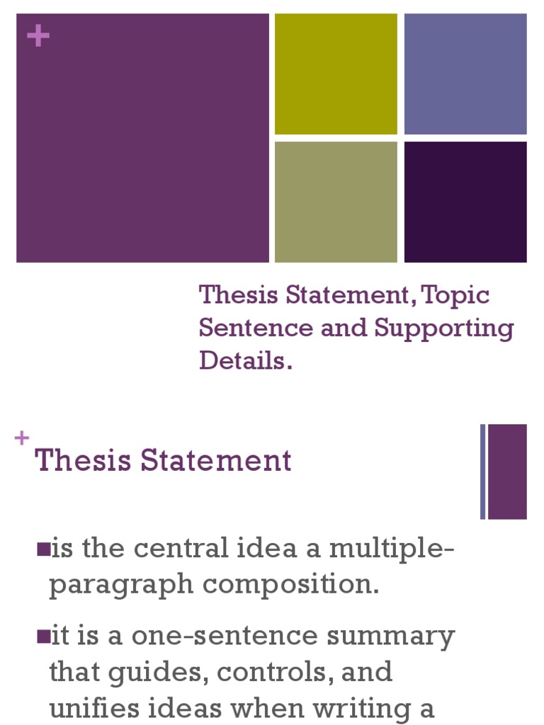Thesis Statement, Topic Sentence and Supporting Details - PPTX Version ...