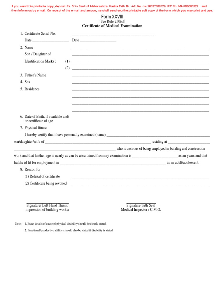 Form Xxviii Medical | PDF | Business