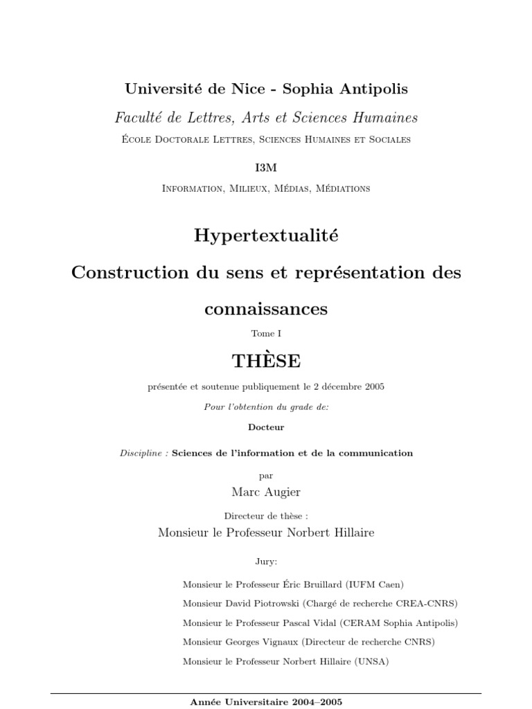 These-Marc Augier 2005 | PDF | Document | Science