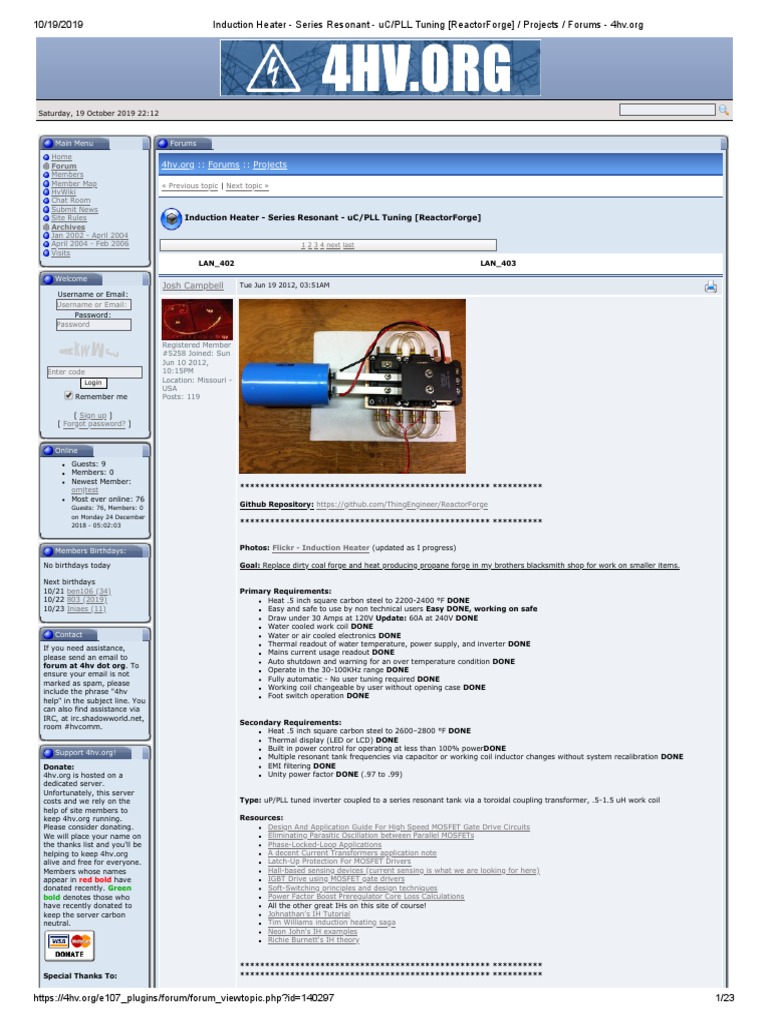 Induction Heater - Series Resonant - Uc - PLL Tuning (ReactorForge ...