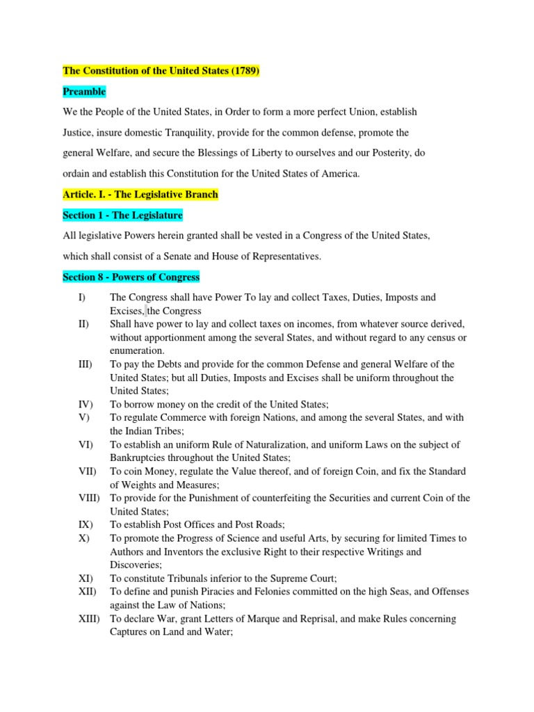 Powers and Limits of The Congress | PDF | United States Congress ...