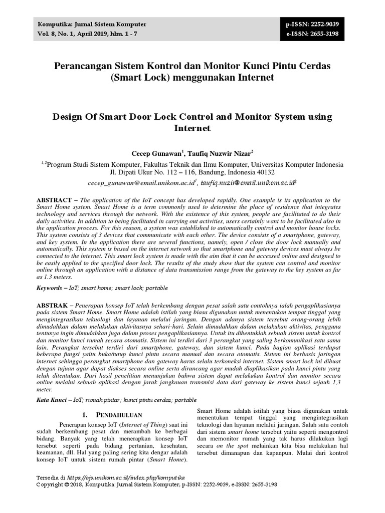 UNIKOM - Cecep Gunawan - Jurnal Komputika PDF | PDF | Internet untuk segala | Jaringan Komputer