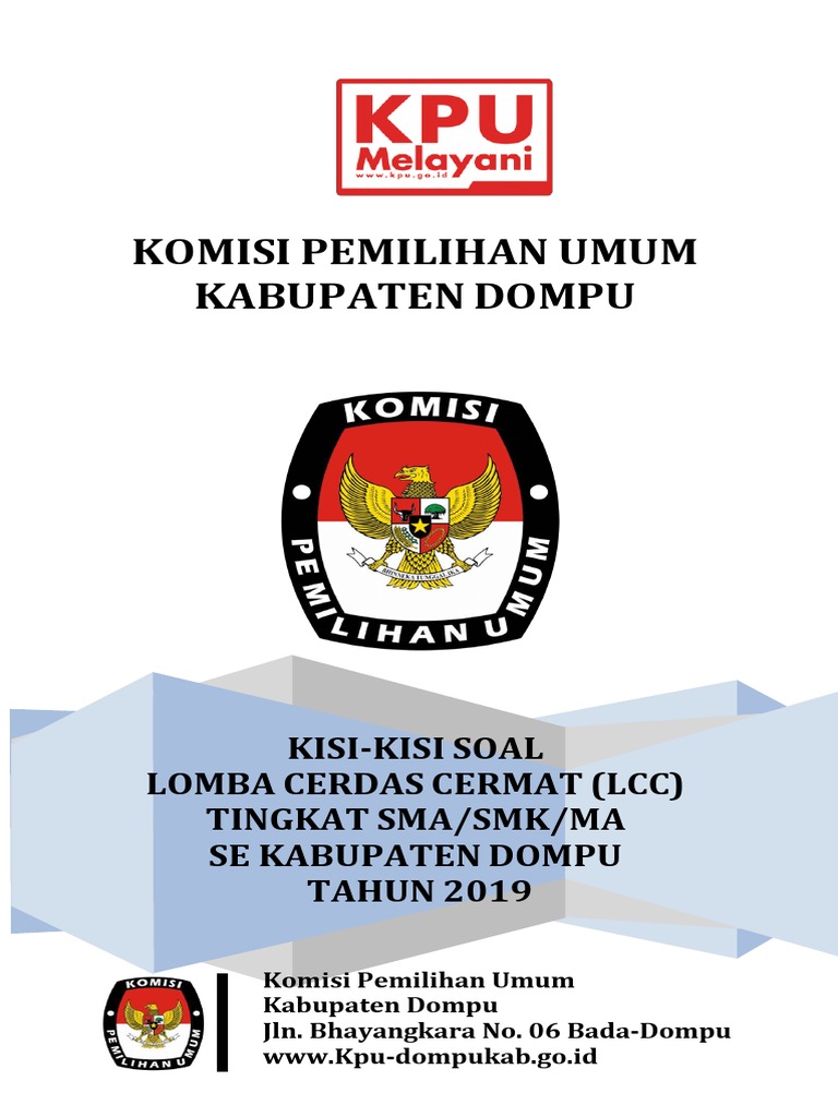 Kisi-Kisi Soal LCC Kepemiluan Tahun 2019 | PDF