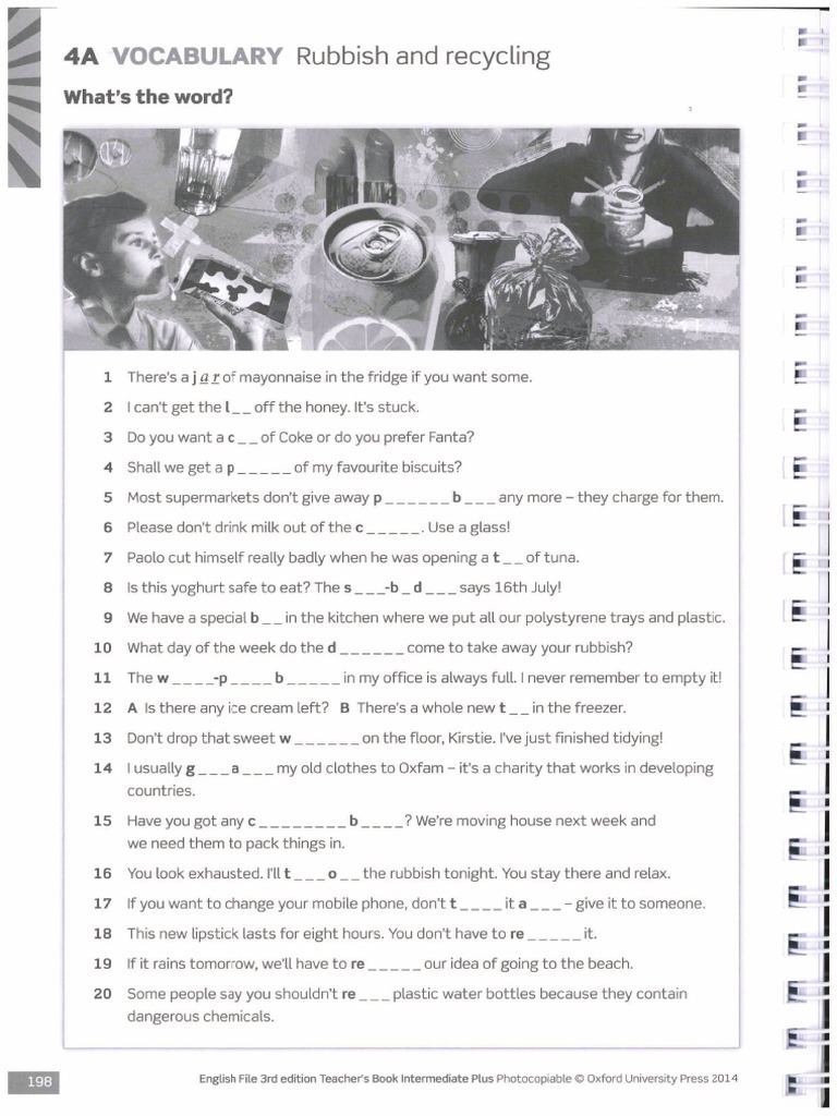 4A - Vocabulary - Rubbish and Recycling | PDF