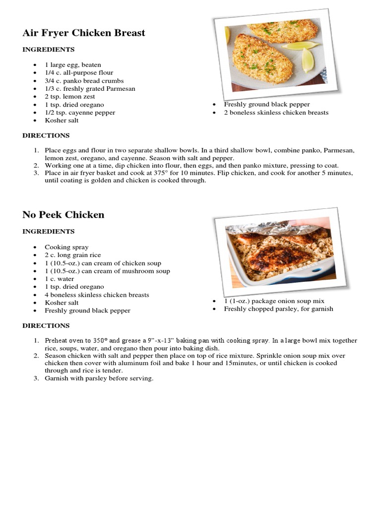 Chicken Recipe | PDF | Lemon | Garlic