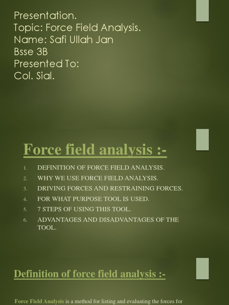 Force Field Analysis Overview and Steps | PDF | Force | Decision Making