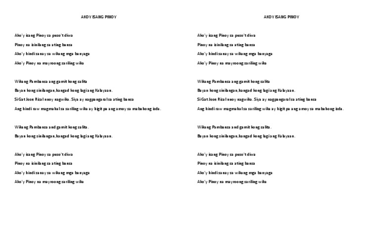 Akoy Isang Pinoy | PDF
