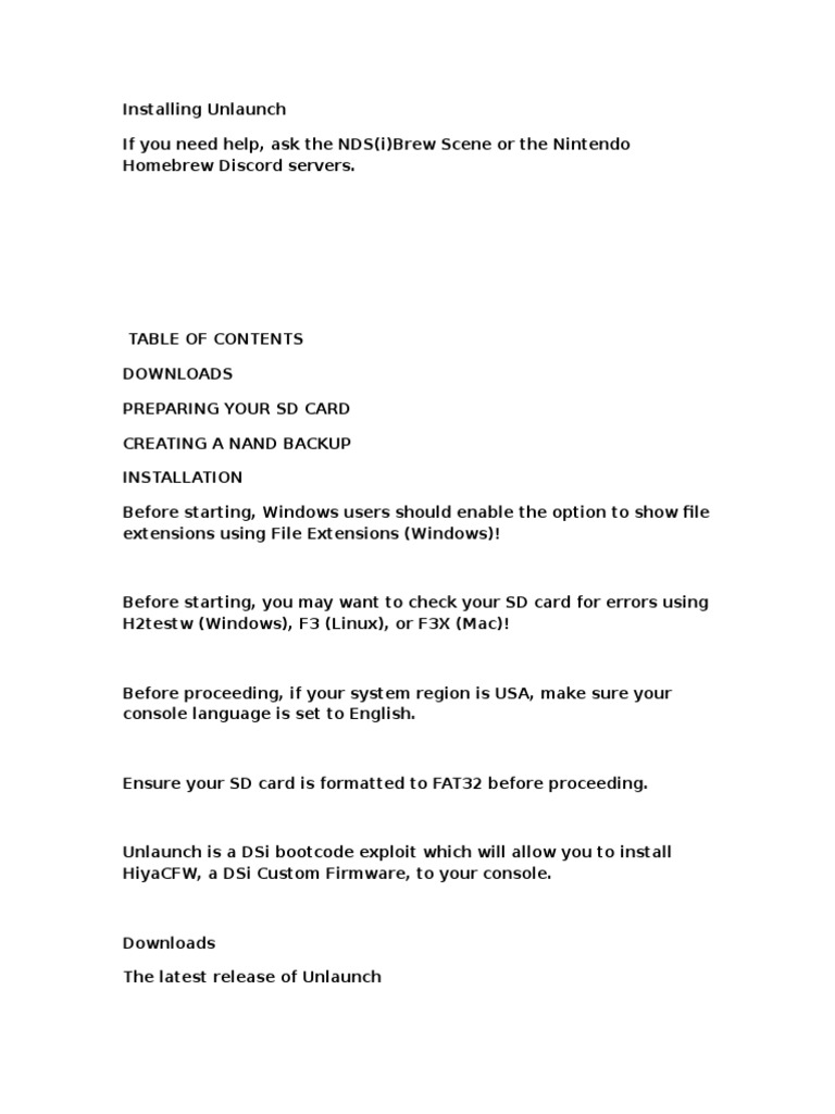 Installing Unlaunch | PDF | Computer Hardware | Software