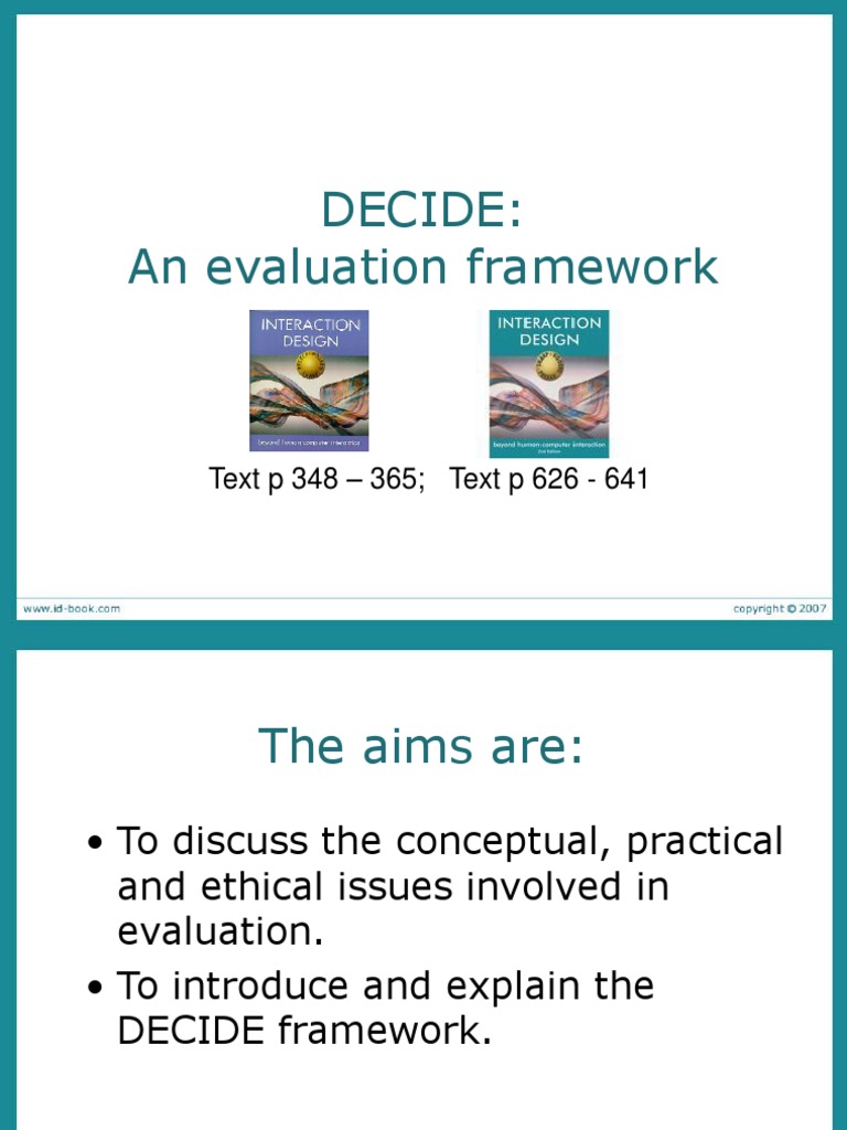 Decide Framework | PDF | Evaluation | Evaluation Methods