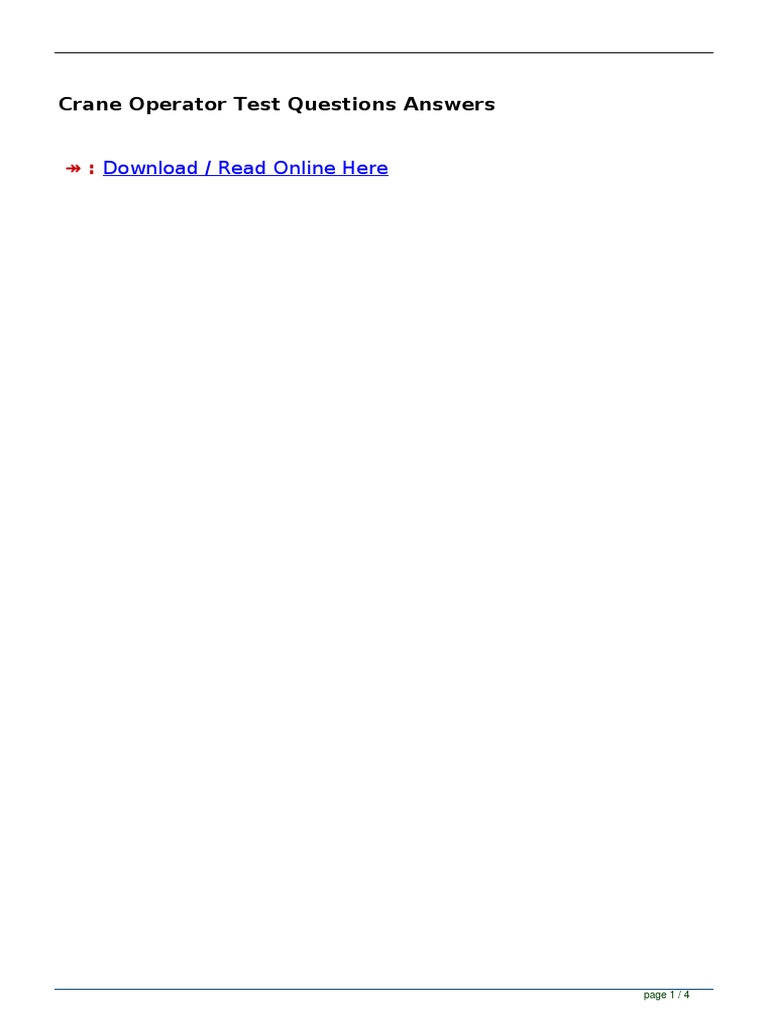 Crane Operator Exam Prep Guide | PDF | Crane (Machine) | Test (Assessment)