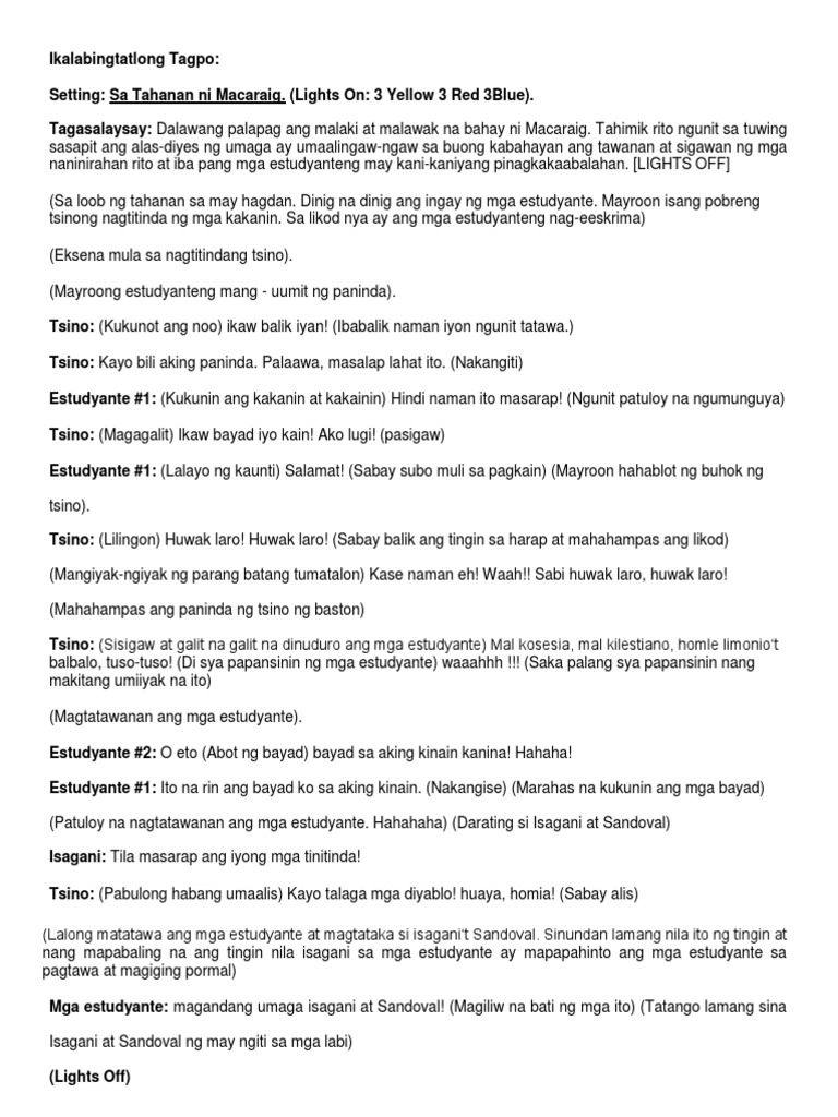 El Filibusterismo (Script) Kabanata 13 - 22 | PDF