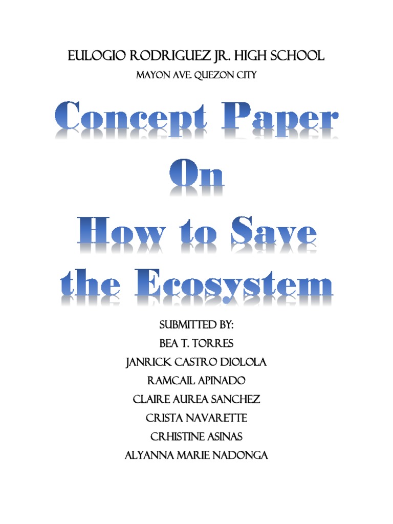 Concept Paper in EAPP 2019 | PDF | Restoration Ecology | Ecosystem