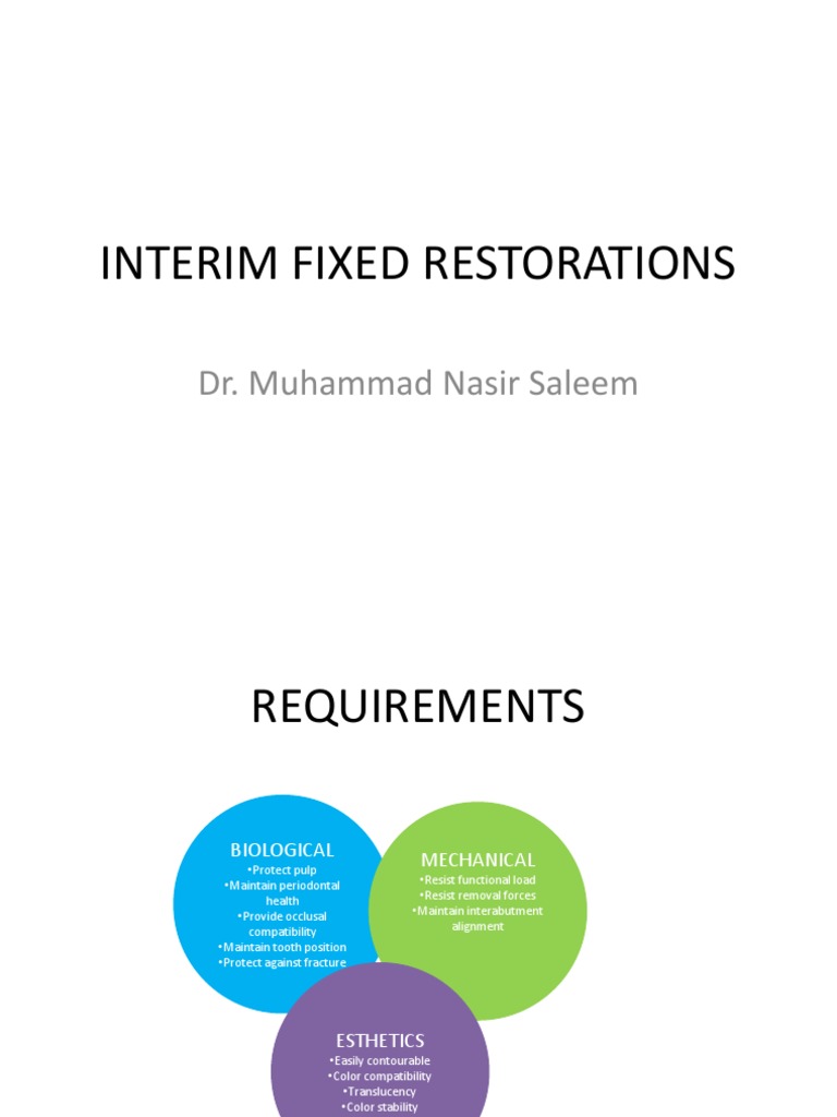 Interim Fixed Restorations | PDF | Periodontology | Mouth