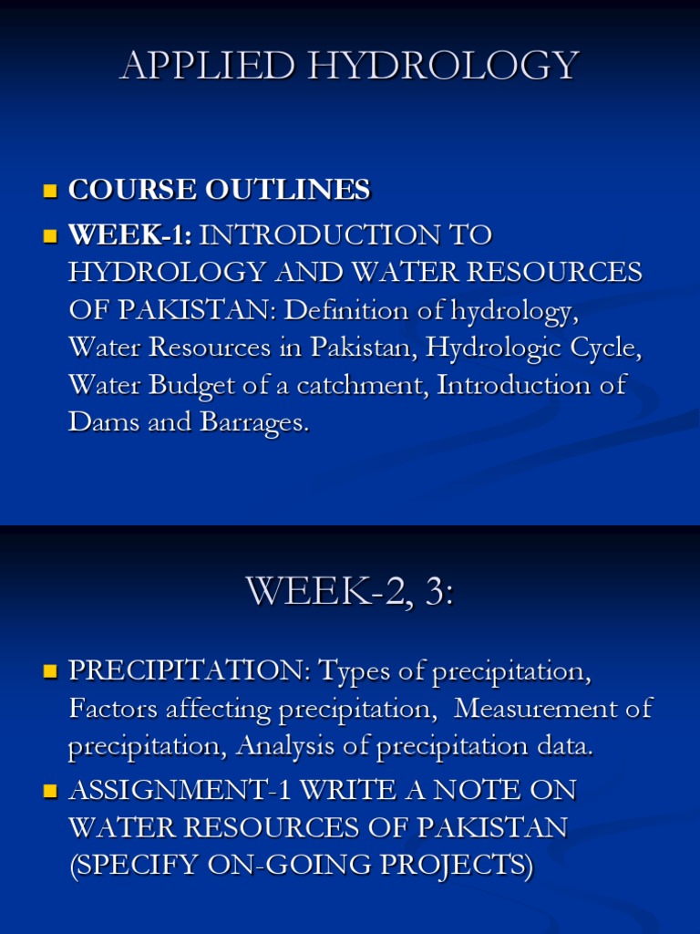 Course Contents and Chapter-1 | PDF | Hydrology | Water Cycle