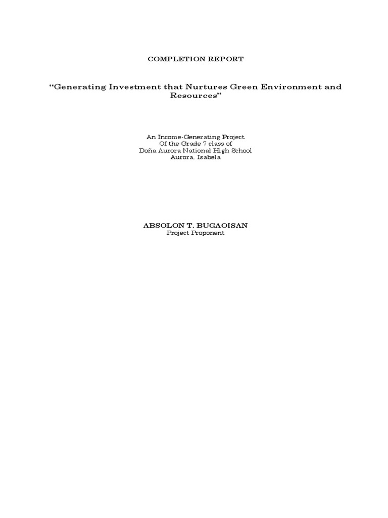 COMPLETION REPORT IGP Feeding | PDF | Teachers | Learning