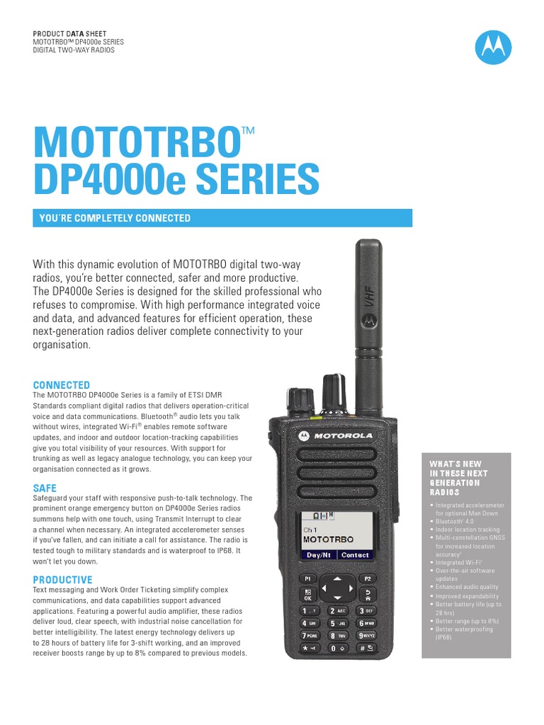 Dp4000e Datasheet Eng | PDF | Very High Frequency | Radio