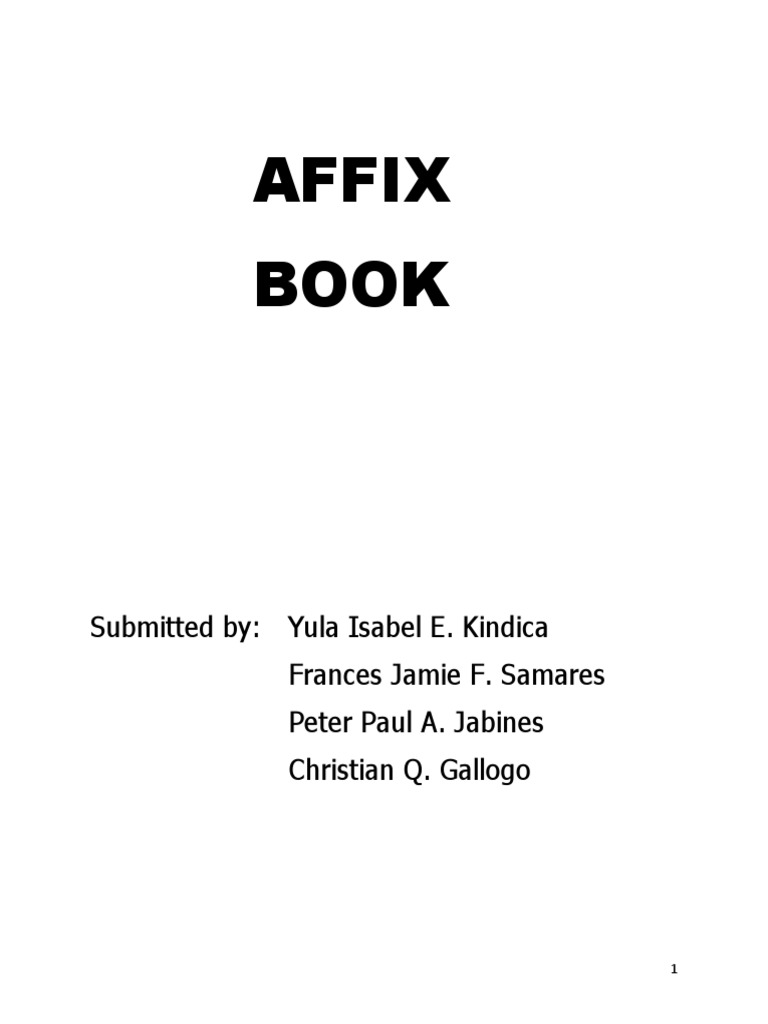 Affix Book | PDF | Part Of Speech | Adjective