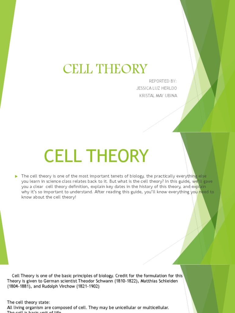 Cell Theory | PDF | Cell (Biology) | Life